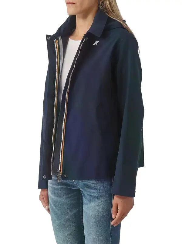 K-WAY Hooded Logo-print Jacket - Blue