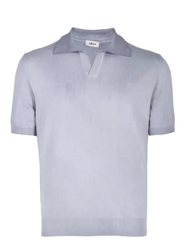 Altea Short-sleeve Knitted Polo Shirt - Grey