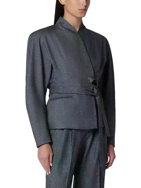 Andamane The Attico Teresa Belted Jacket - Grey