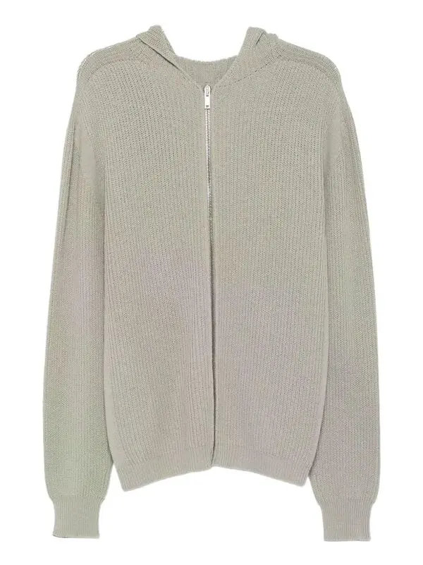 Rick Owens Ribbed Knit Zip-up Cardigan - Grey