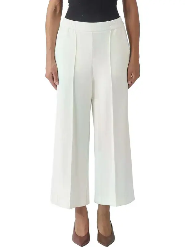 MEIMEIJ Pressed Crease Wide-leg Cropped Trousers - White