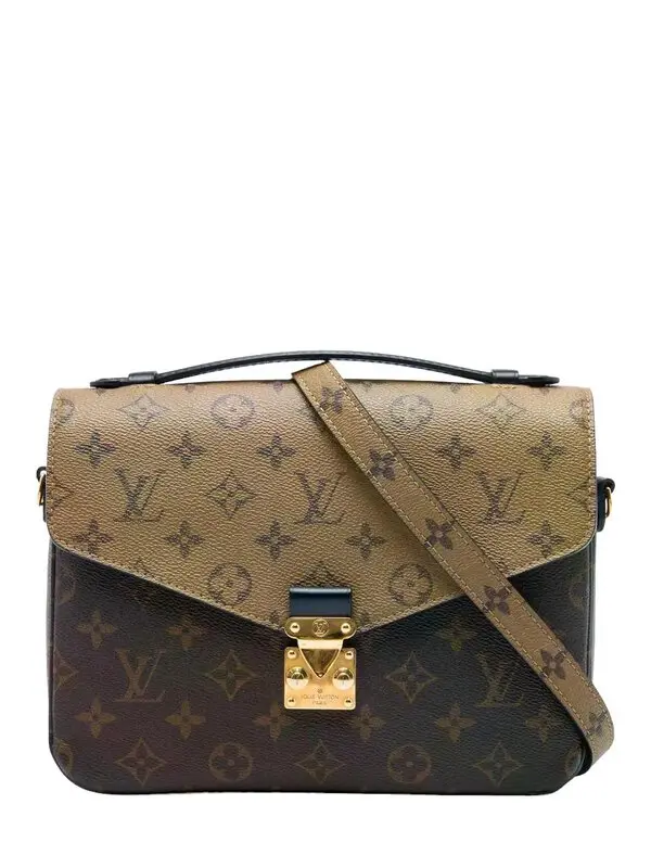 LOUIS VUITTON Monogram Reverse Pochette Metis Satchel - Brown