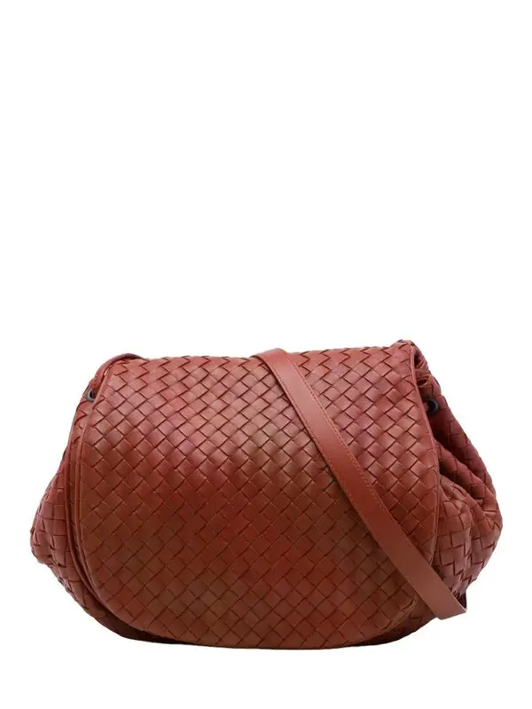 Bottega Veneta Nappa Intrecciato Crossbody Bag - Brown