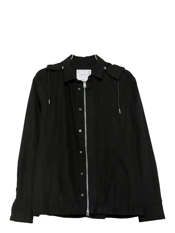 Sacai Zip-up Hooded Lightweight Jacket - Black