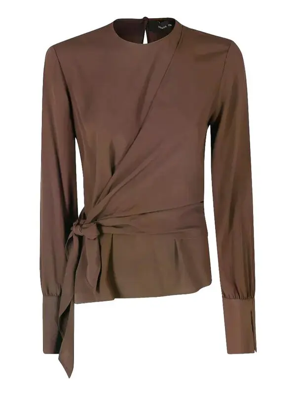 Federica Tosi Wrap-style Side-tie Blouse - Brown