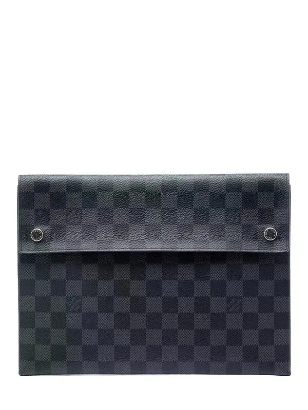 LOUIS VUITTON Damier Graphite Alpha Pochette Gm Clutch Bag - Black