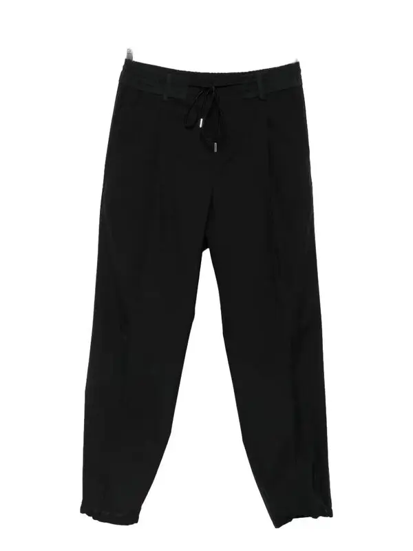 Sacai Drawstring-waistband Straight-leg Trousers - Black