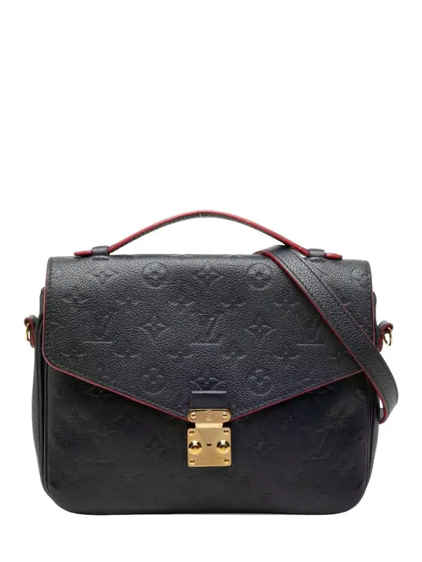 LOUIS VUITTON Monogram Empreinte Pochette Metis Satchel - Blue