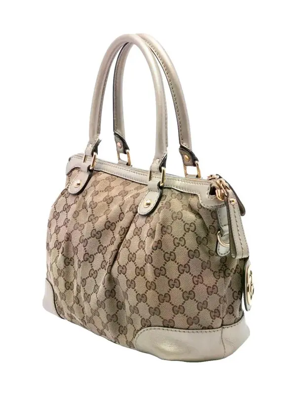 Gucci Gg Canvas Sukey Satchel - Gold