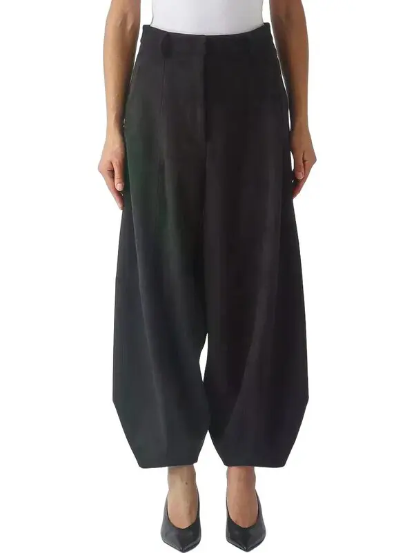 MEIMEIJ Panelled Wide-leg Trousers - Black
