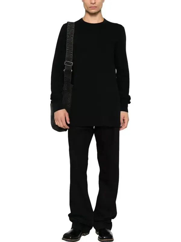 Rick Owens Ribbed Knit Long-sleeve Sweater - Black