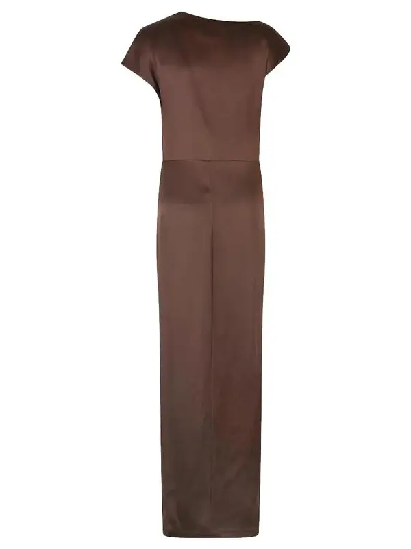 Federica Tosi Draped Side-slit Maxi Dress - Brown