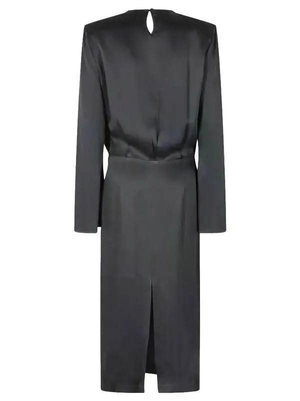 Federica Tosi Midi Dress With Padded Shoulders - Grey