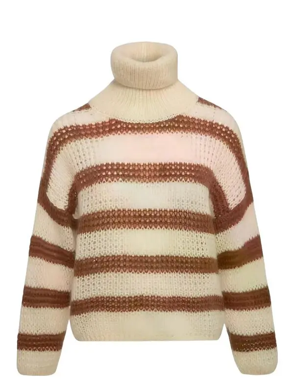 FRACOMINA Striped Roll-neck Sweater - Neutrals
