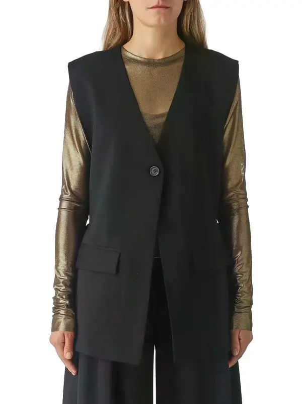 MEIMEIJ Single-breasted Vest - Black