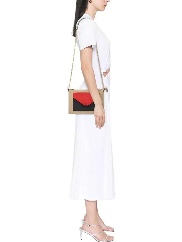 Celine Tricolor Leather Pocket Envelope Zip Crossbody Bag - Neutrals