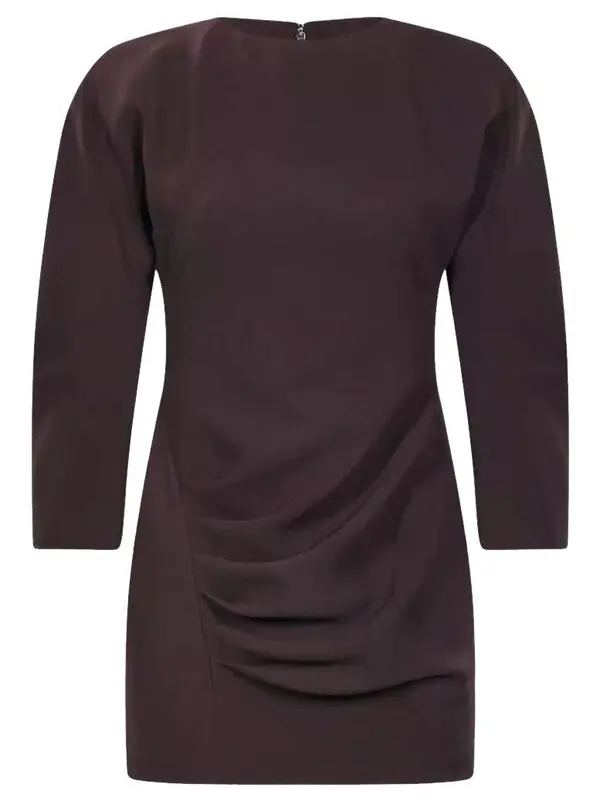 Andamane Ruched Long Sleeve Mini Dress - Red