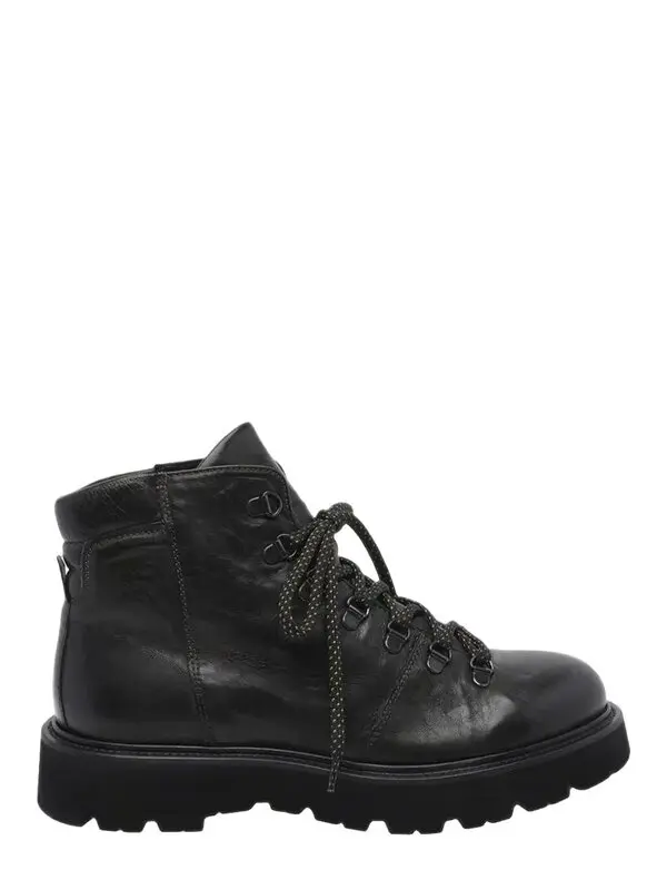 PAWELK'S Lace-up Leather Boots - Black