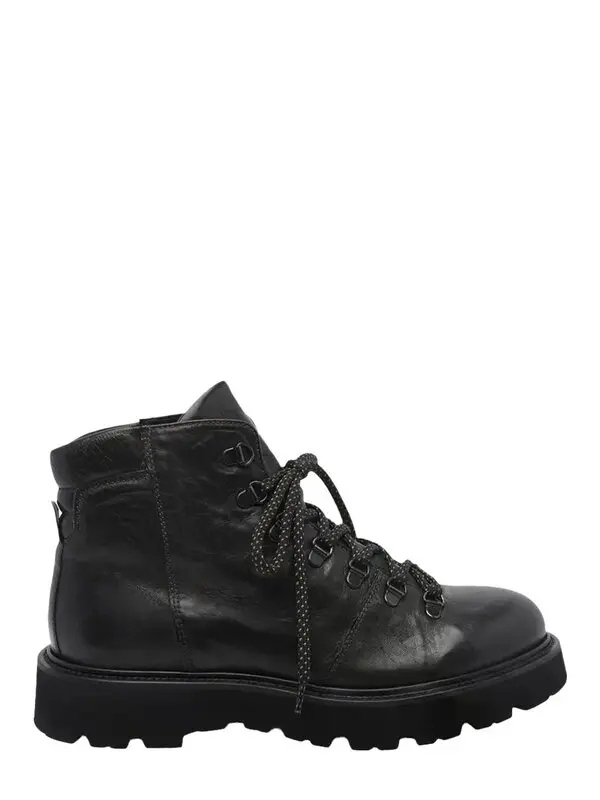 PAWELK'S Lace-up Leather Boots - Black