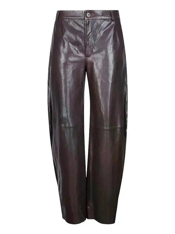 DESA 1972 Leather Tapered Trousers - Brown