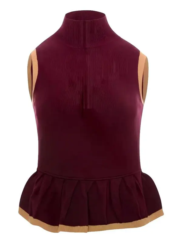 FRACOMINA Sleeveless Peplum Vest - Red