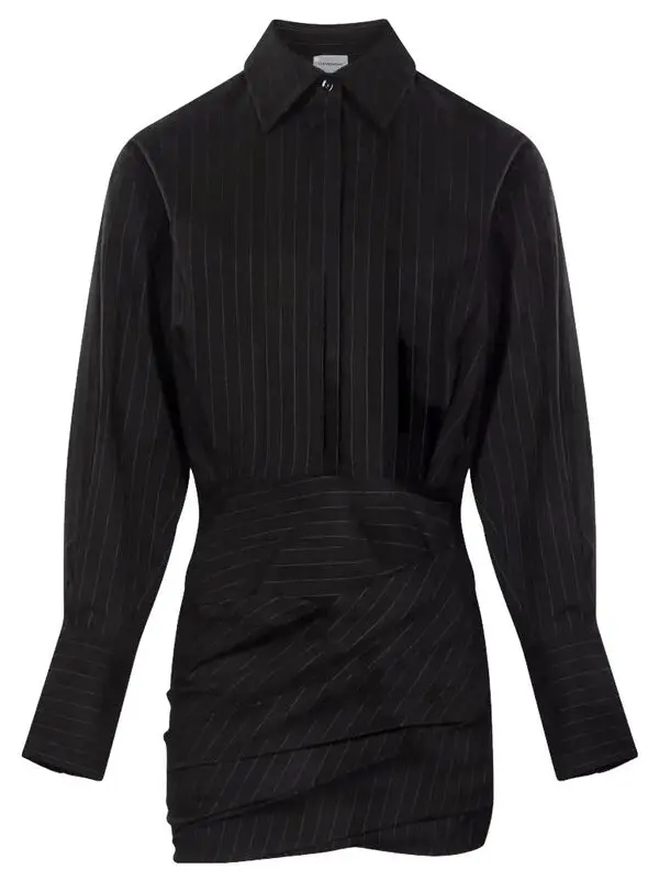 Andamane Andrea Pinstripe Mini Dress - Black