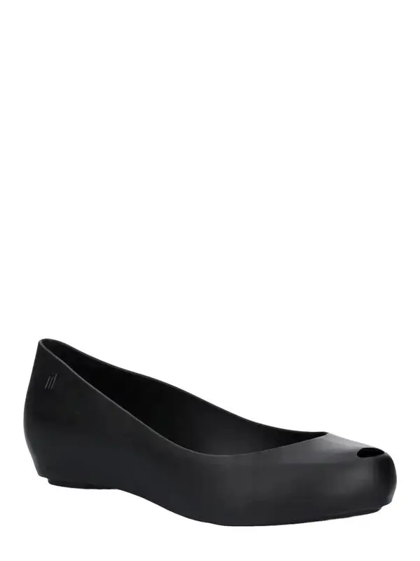 Melissa Ultragirl Peep-toe Ballet Flats - Black