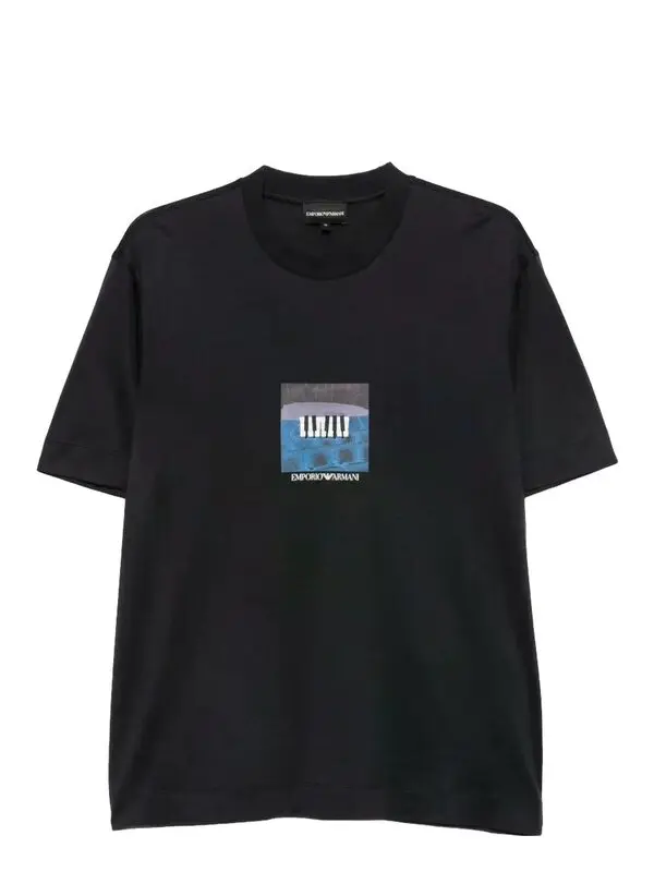 Emporio Armani Graphic-print T-shirt - Black