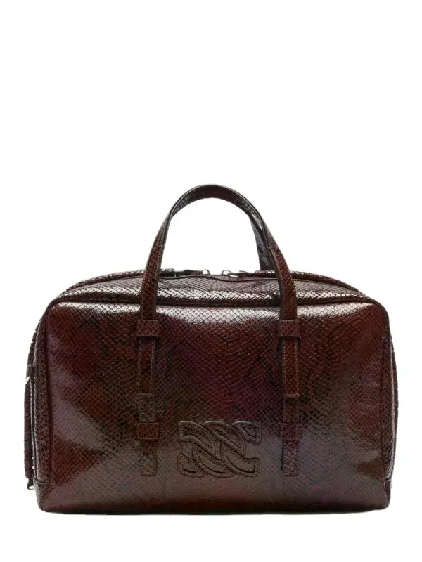 Casadei Python-print Calfskin Tote Bag - Brown