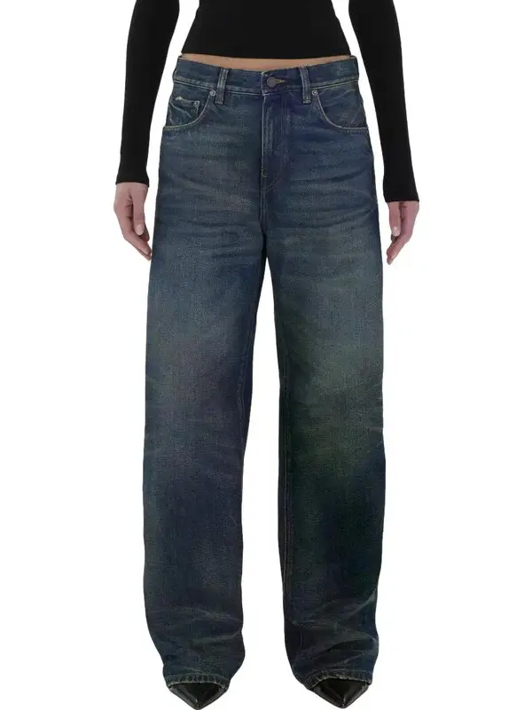 HAIKURE Faded Effect Wide-leg Jeans - Blue