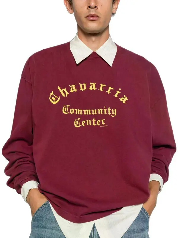 WILLY CHAVARRIA Community Center Long-sleeve Buffalo T-shirt - Red