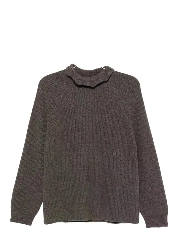 Liviana Conti Ribbed Knit Turtleneck Sweater - Brown