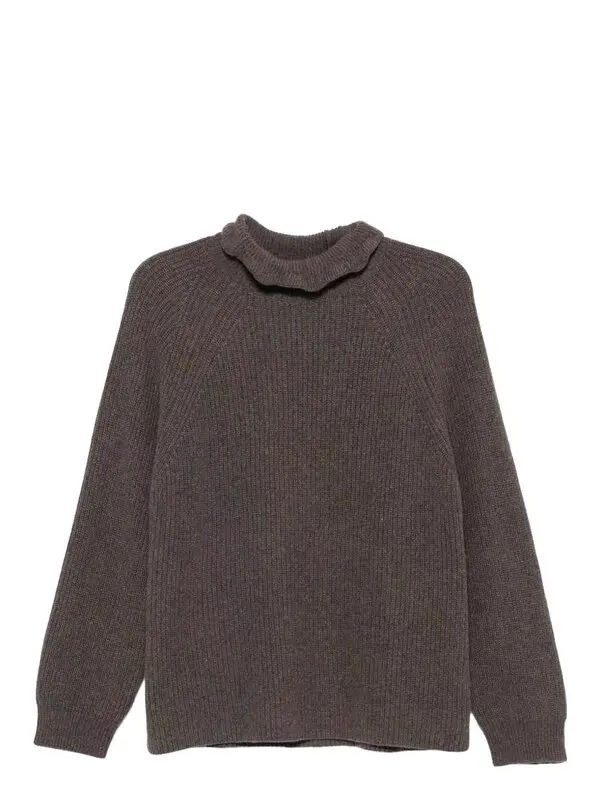 Liviana Conti Ribbed Knit Turtleneck Sweater - Brown