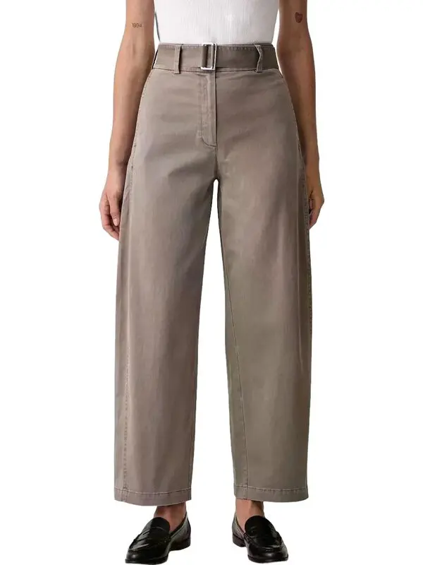 Marc O'polo Belted Wide-leg Trousers - Grey