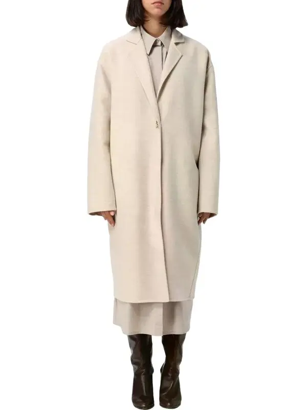Fabiana Filippi Single-breasted Coat With Notched Lapels - Neutrals