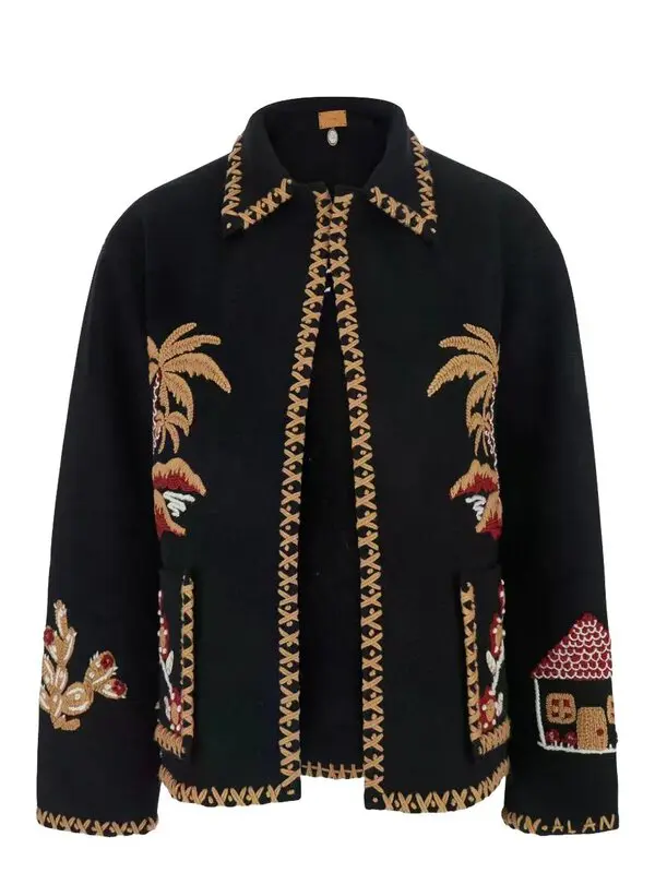 Alanui Embroidered Whipstitch-trim Jacket - Black