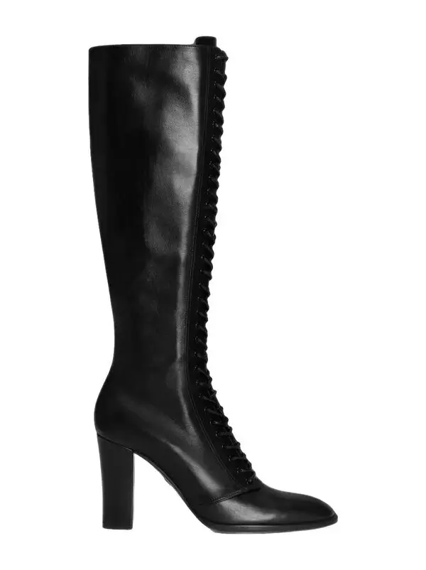Dolce & Gabbana Lace-up Calfskin Boots - Black