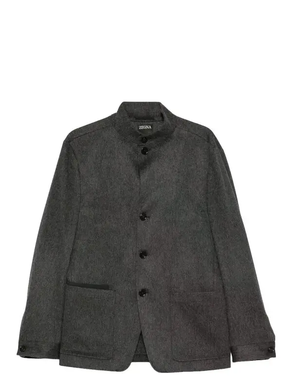 Zegna Welt-pocket Single-breasted Blazer - Grey