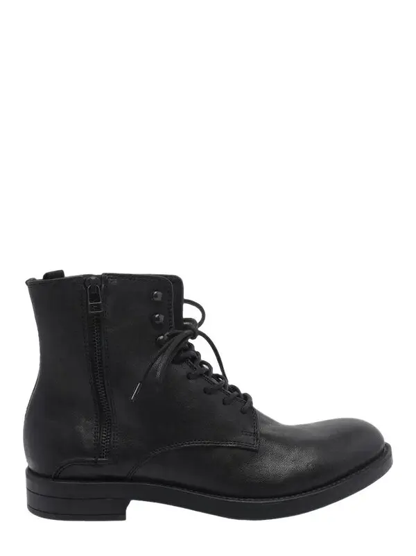 PAWELK'S Lace-up Leather Boots - Black