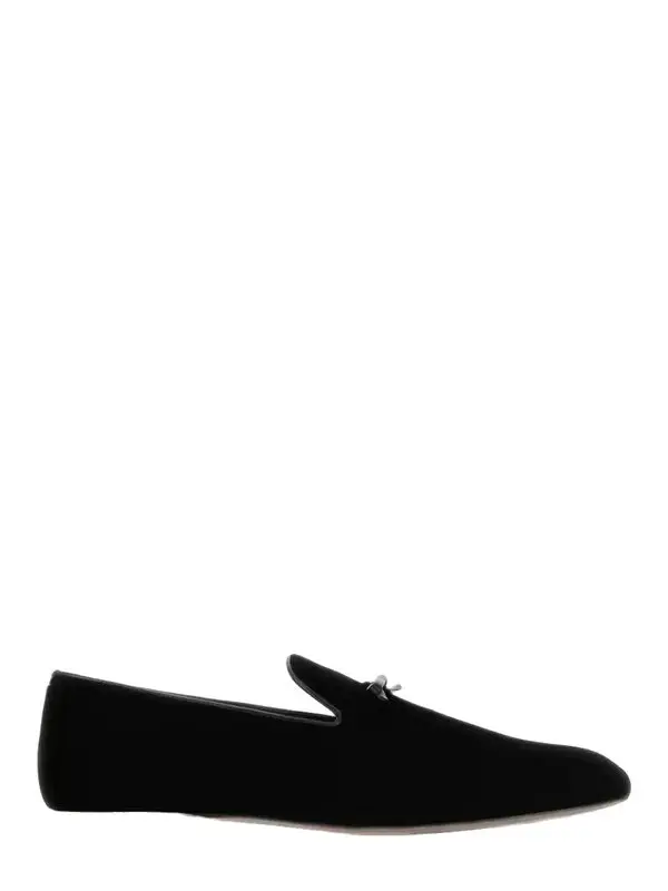 TOM FORD Bow-detail Velvet Loafers - Black