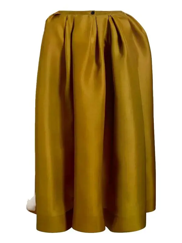 Khaite Adara Skirt In Silk Twill Organza - Yellow