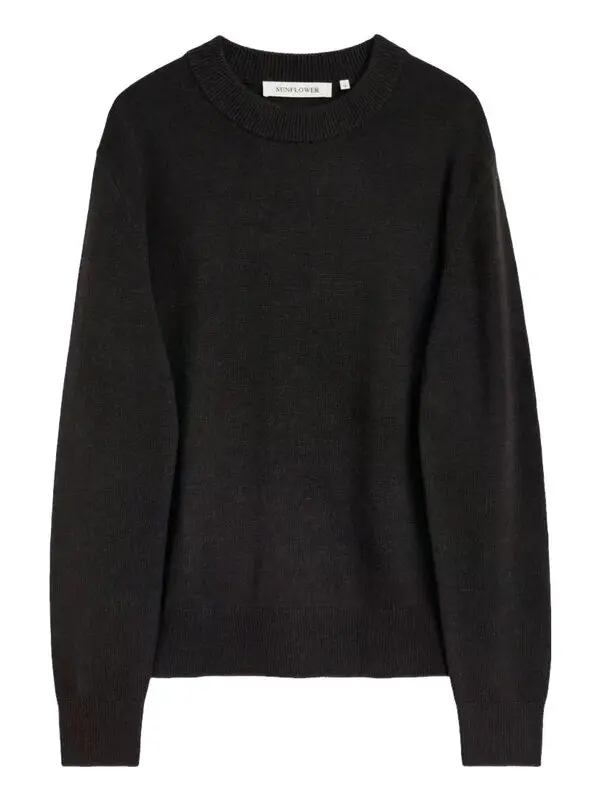 SUNFLOWER Merino Wool Crew Neck Sweater - Brown