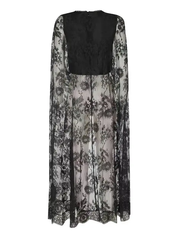 Zimmermann Floral Lace Cape Top - Black