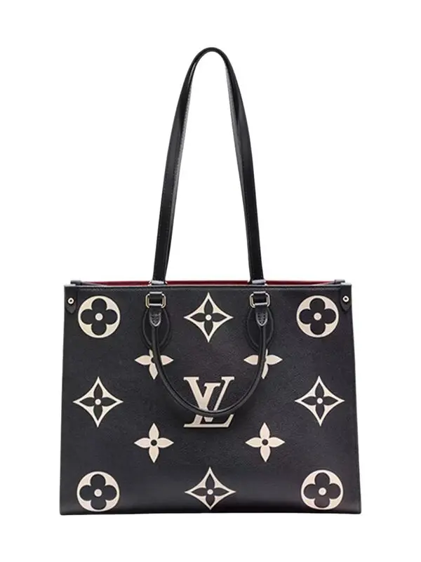 LOUIS VUITTON Bicolor Monogram Empreinte Giant Onthego Mm Satchel - Black