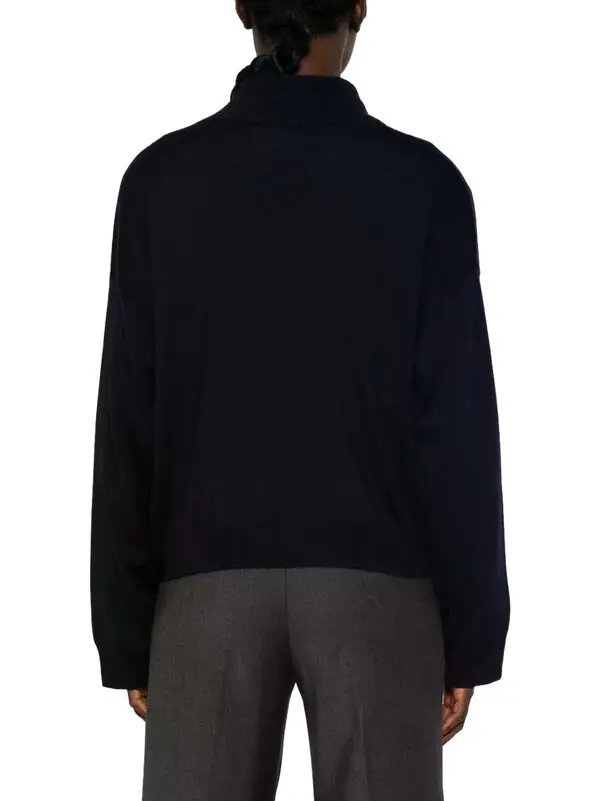 Erika Cavallini Fine Knit V-neck Sweater - Blue