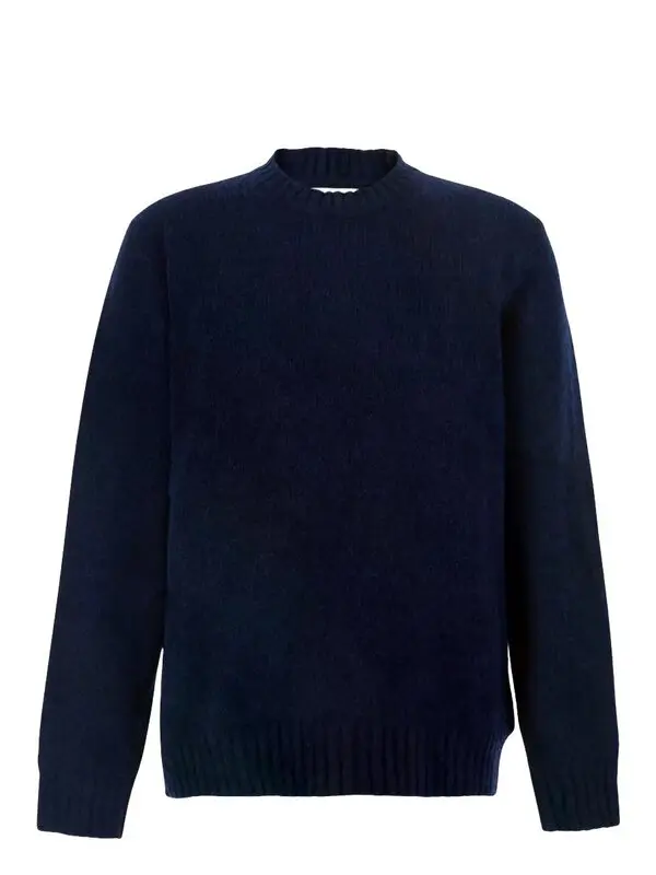 Nn07 Lee Ribbed-trim Knitted Sweater - Blue