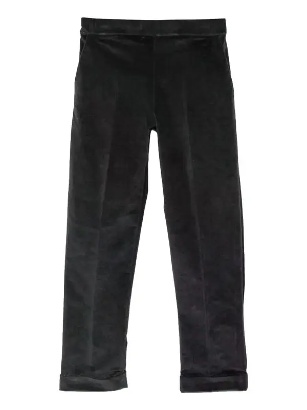 WHYCI Velvet-effect Trousers - Grey