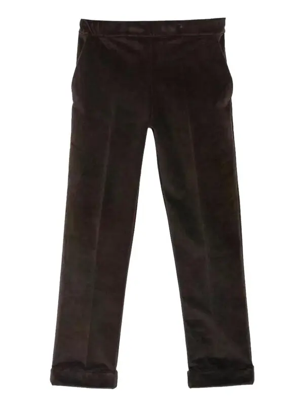WHYCI Turn-up Cuff Trousers - Brown