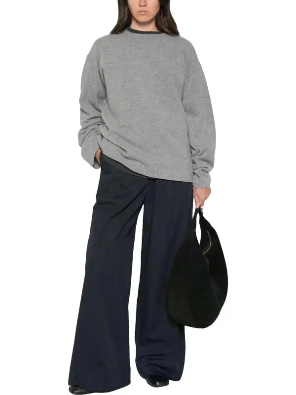 Sofie D'hoore Crew Neck Drop Shoulder Sweater - Grey