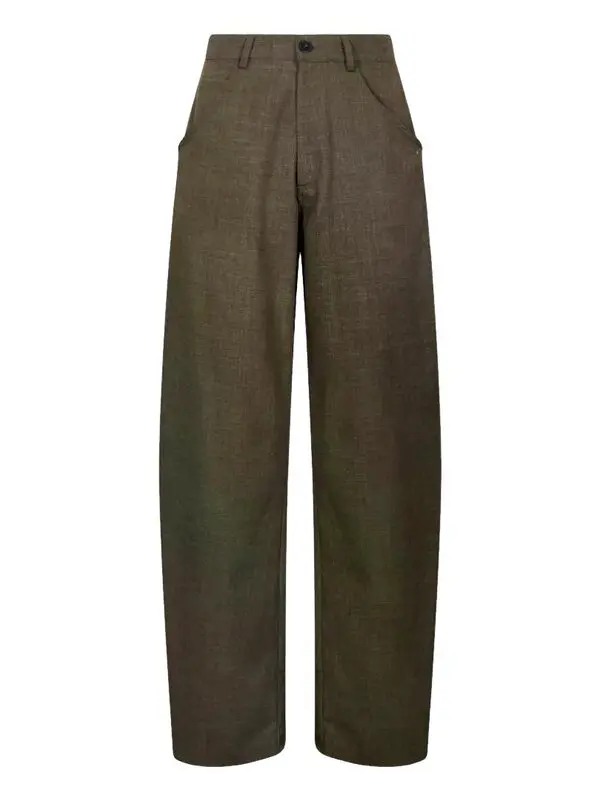 DARKPARK High-waisted Barrel-leg Trousers - Green